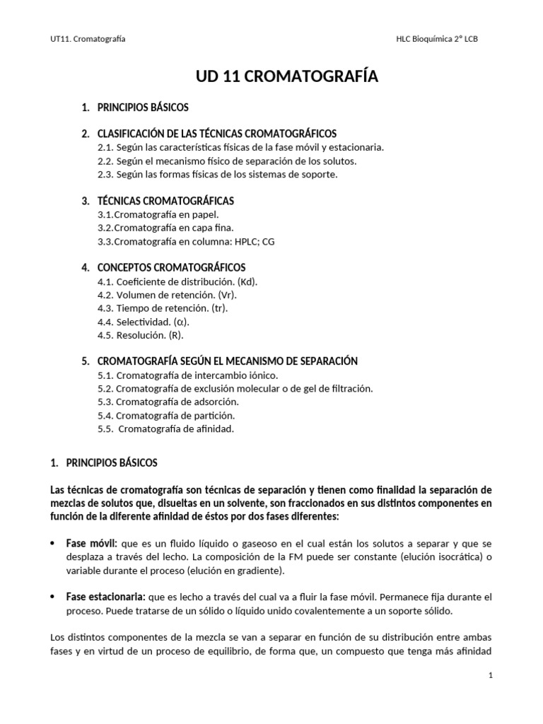 UD11. Cromatografía - 2021 | PDF