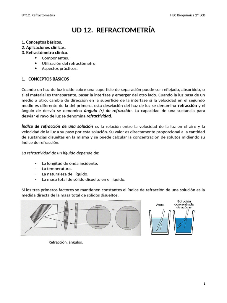 UD12. Refractometria - 2021 | PDF