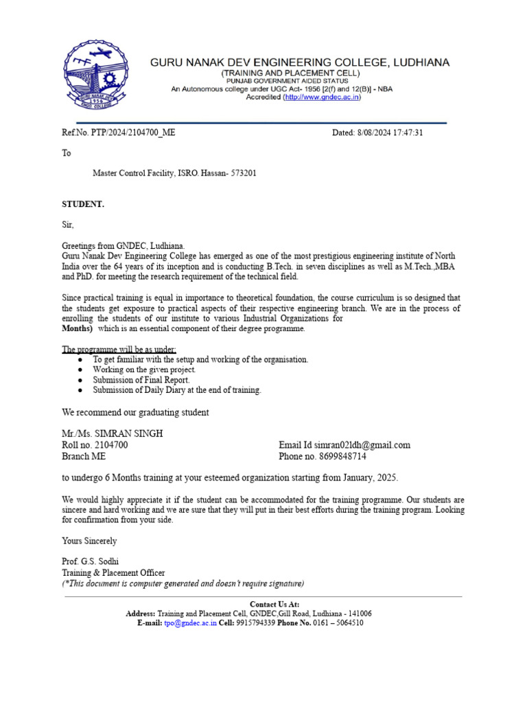 Isro Letter | PDF