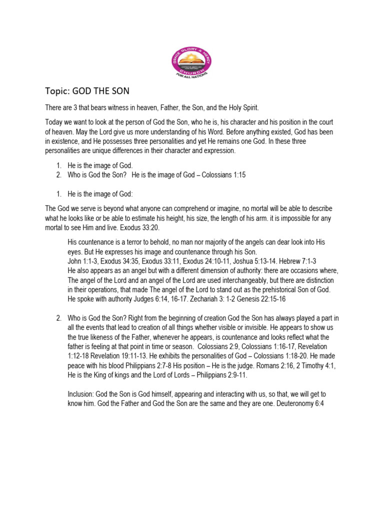 God The Son | PDF