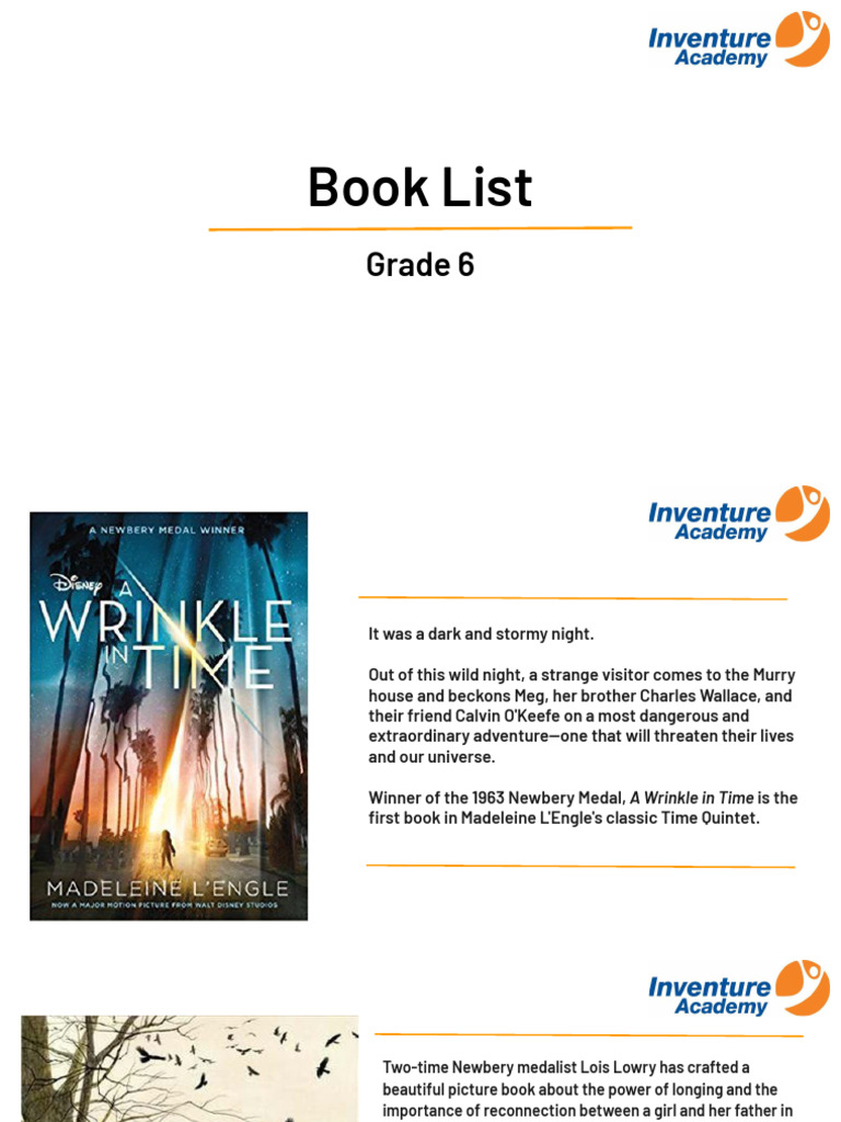 Term 1 - Reading List For Grade 6 | PDF