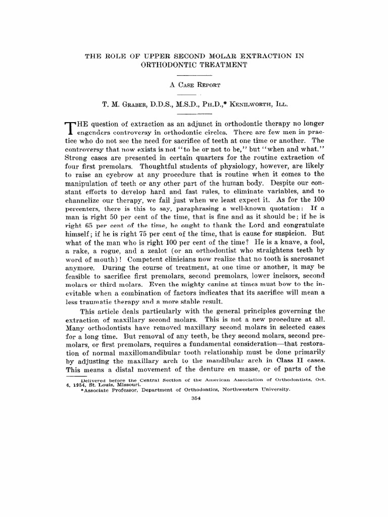 1955 - Graber, T.M. The Role of Upper Second Molar Extraction in ...