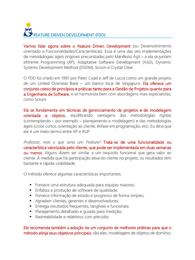 2 - Metodologias Ágeis de Desenvolvimento de Software - FEATURE DRIVEN ... 2 - Metodologias Ágeis de Desenvolvimento de Software - FEATURE DRIVEN ...