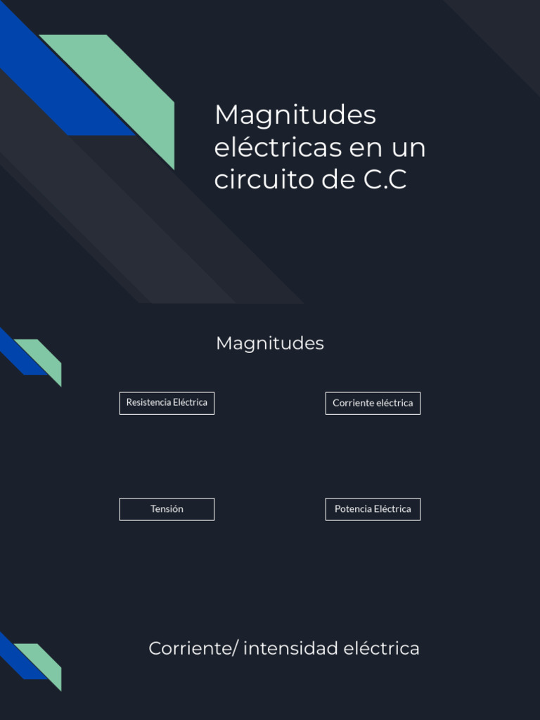 Magnitudes Eléctricas en Un Circuito de C.C | PDF
