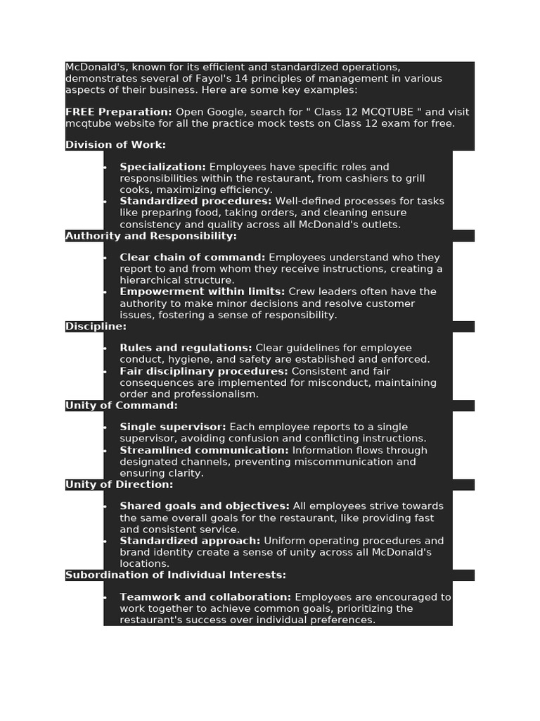 McDonald bst project | PDF