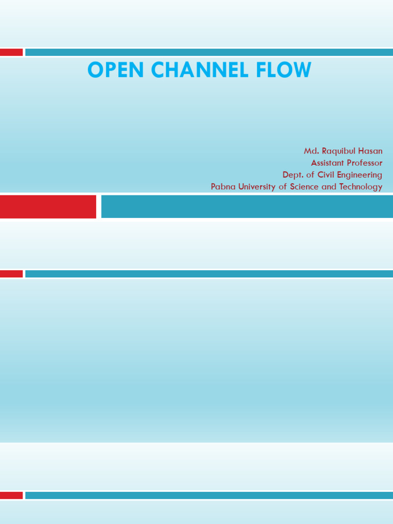 Open Channel Flow (Lecture-1) | PDF