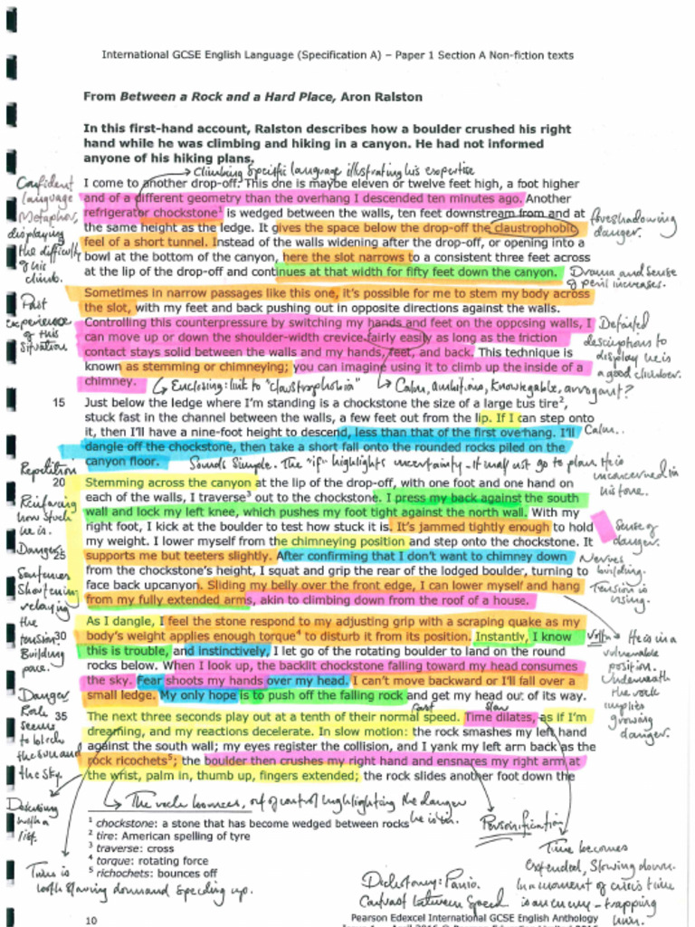 Between A Rock - Annotated Extract | PDF