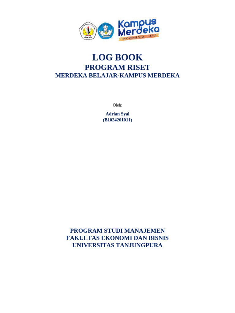 Log Book MBKM Riset (Adrian Syal - B1024201011) | PDF