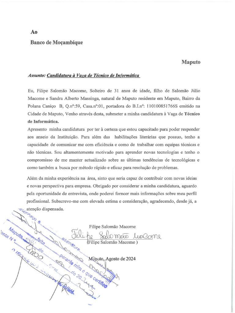 Carta de Manifestação de Interesse | PDF