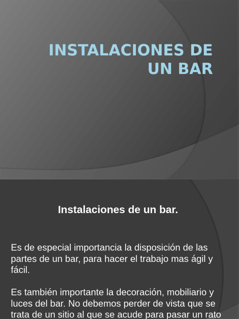 Instalaciones de Bar1 | PDF | Bebida | Cócteles