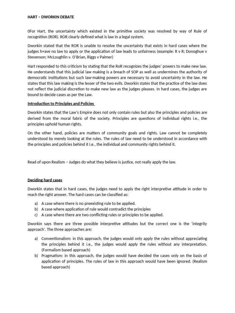 HART-DWORKIN DABATE 18th Oct | PDF