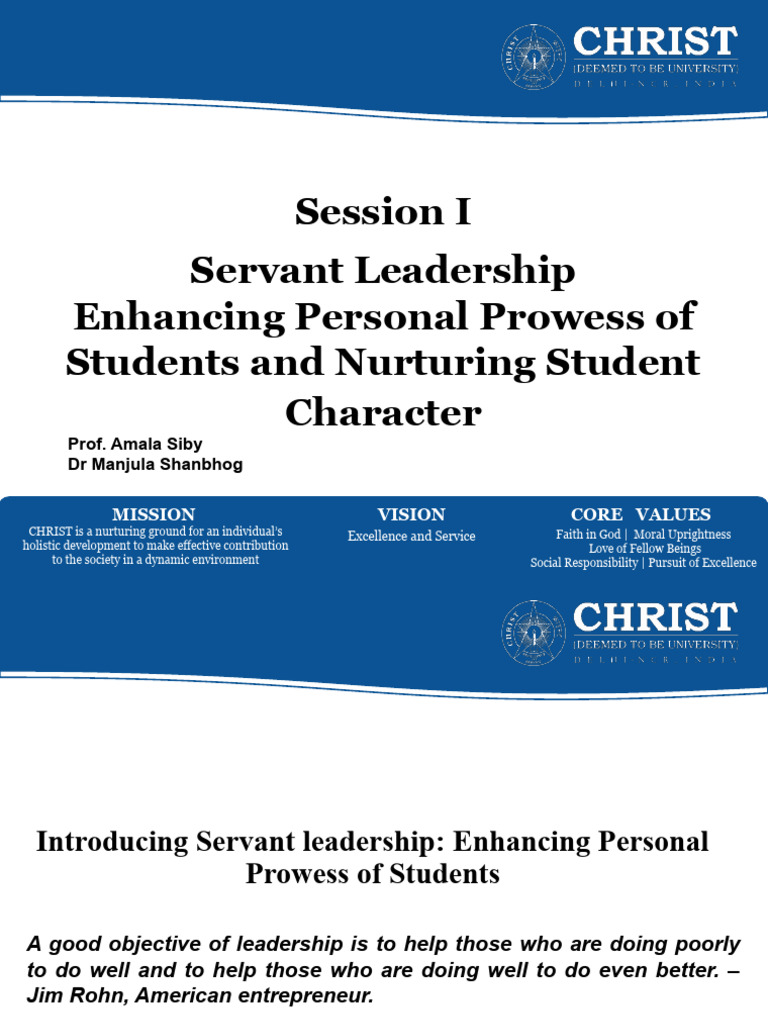 Session 1 - Introduction to Servant Leadership.pptx | PDF