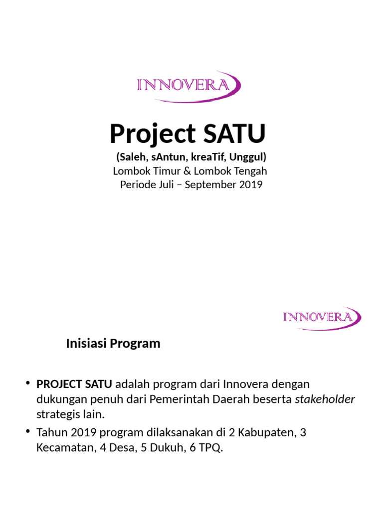 Sosialisasi PROJECT SATU | PDF