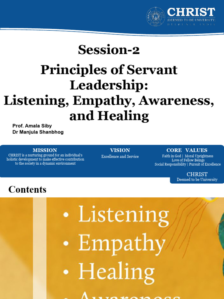 Session 2 Servant Leadership Content | PDF