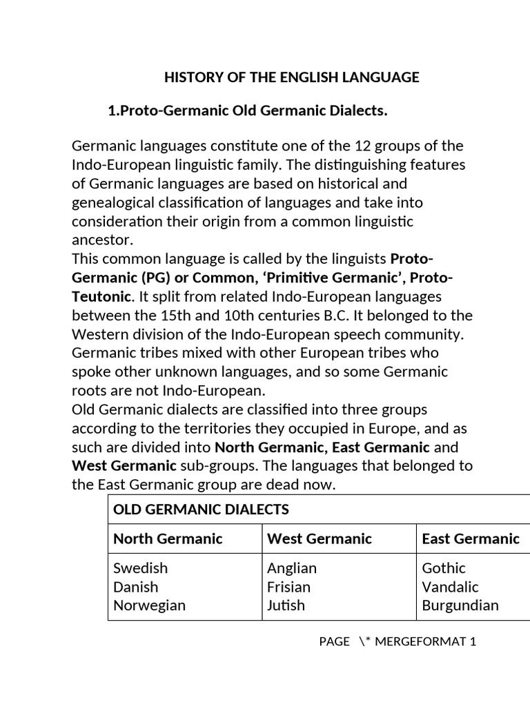 History of The English Language | PDF