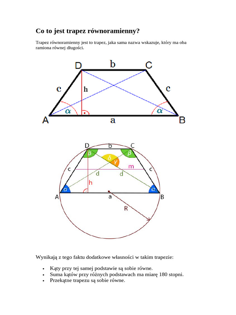 Co To Jest Trapez Równoramienny | PDF