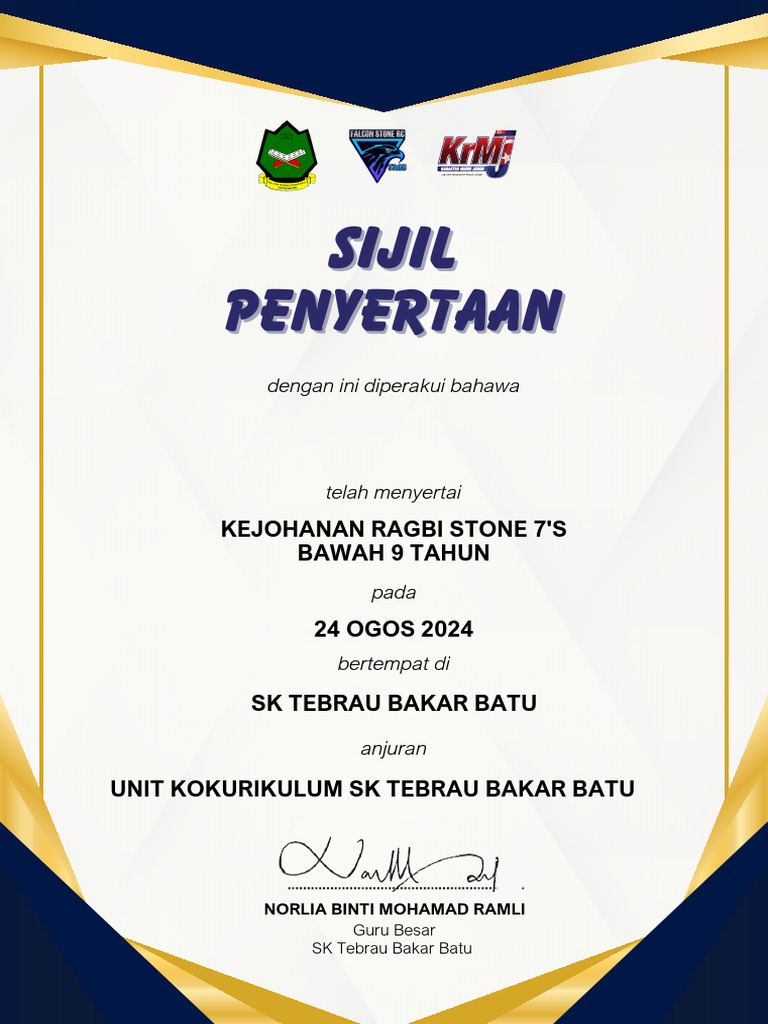 Kejohanan Ragbi Stone 7'S U9 2024 | PDF