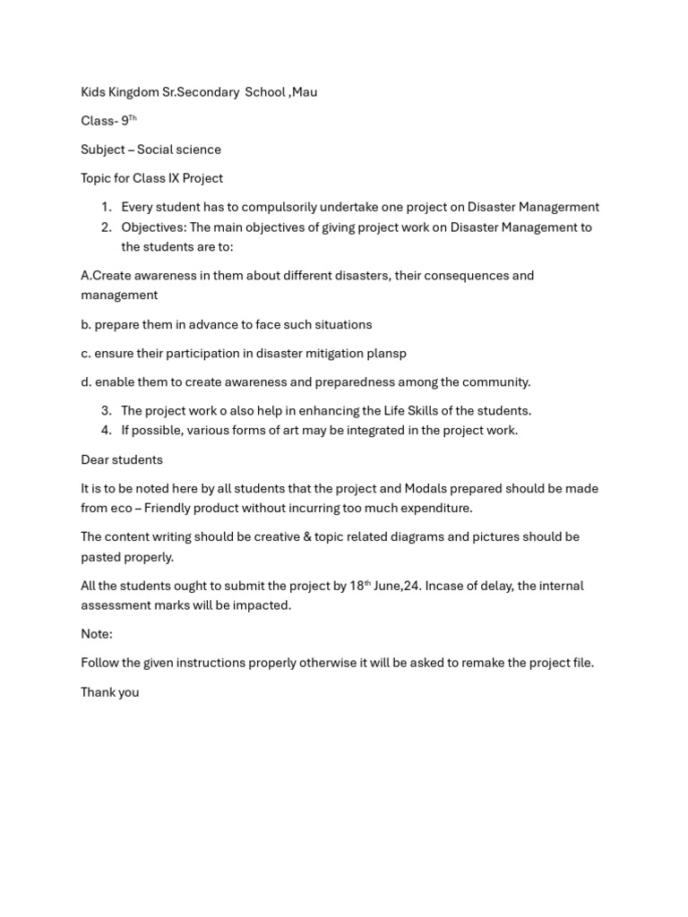 Class9th Project File | PDF