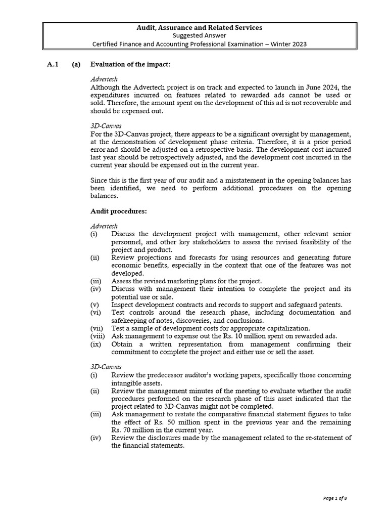 CFAP 6 Winter 2023 | PDF