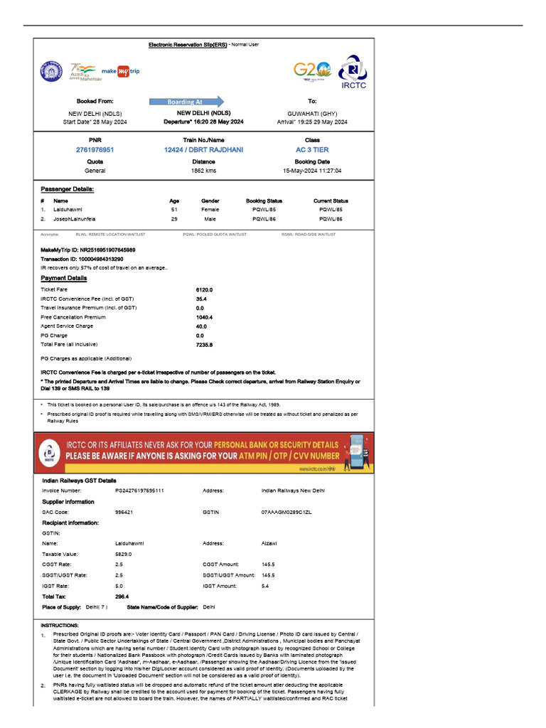 NR2516951907645989 ETicket | PDF