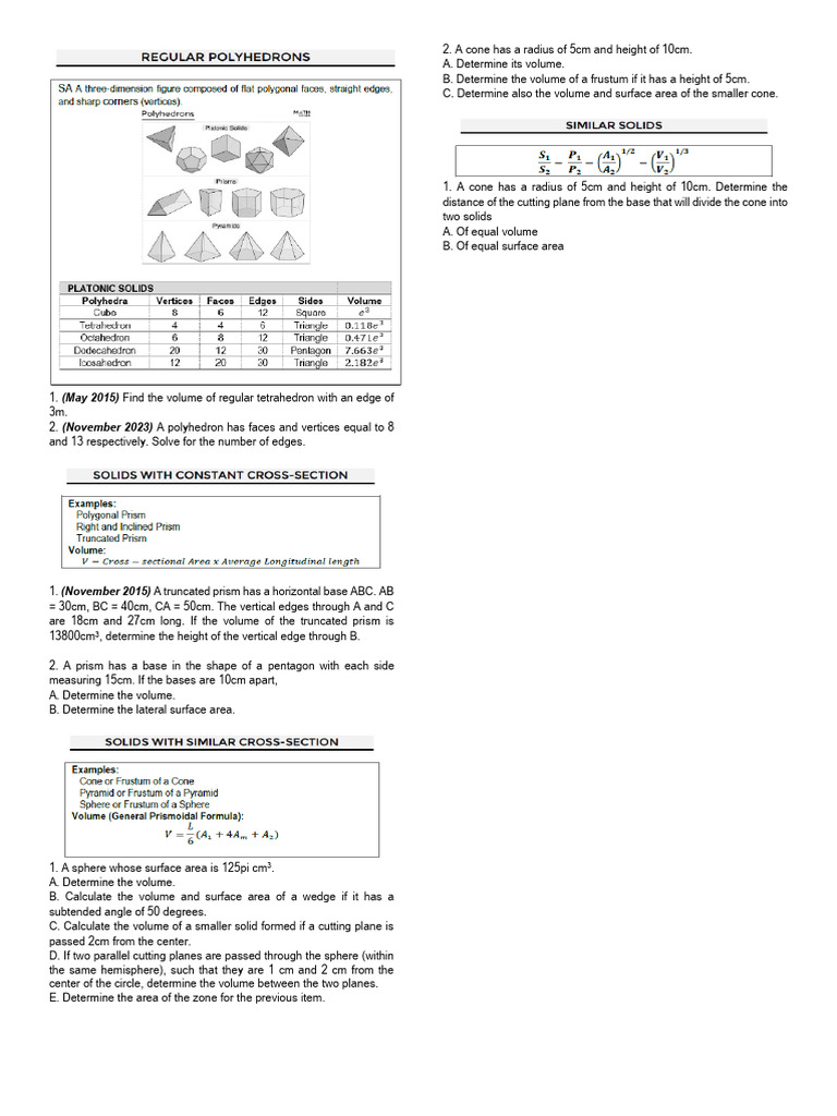 3. Review Module 3 - Solid Geometry | PDF