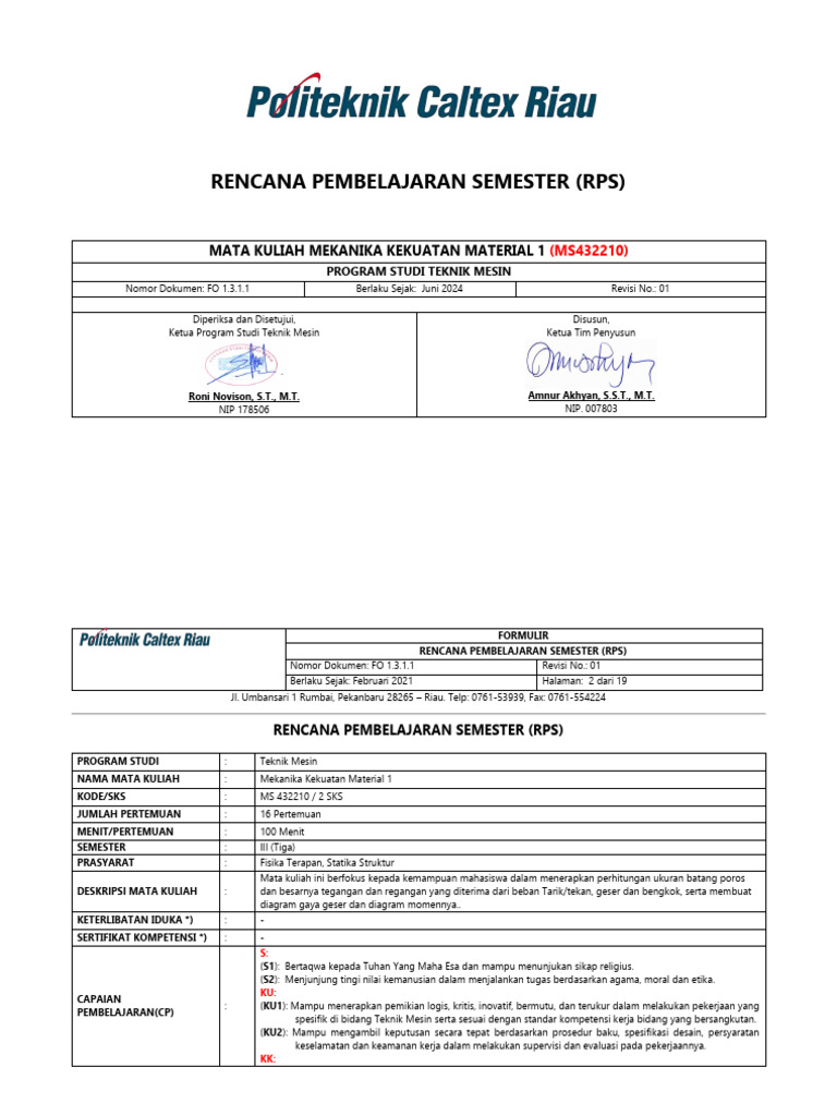 Mekanika Kekuatan Material 1 | PDF