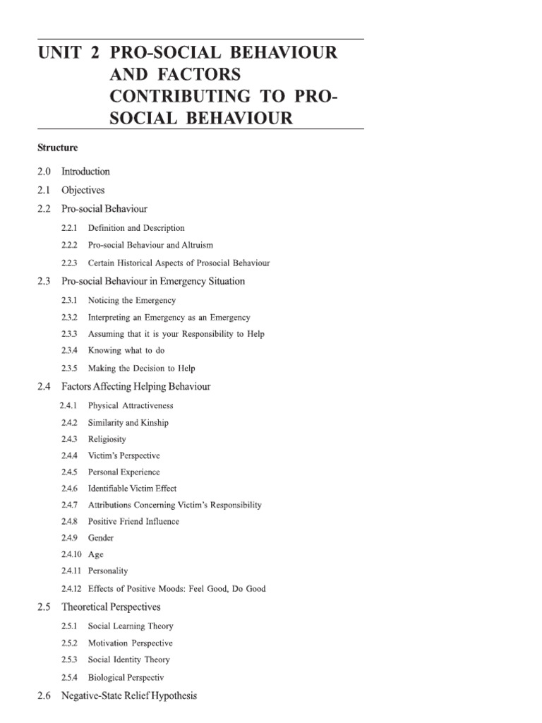 Pro Social Behavior | PDF