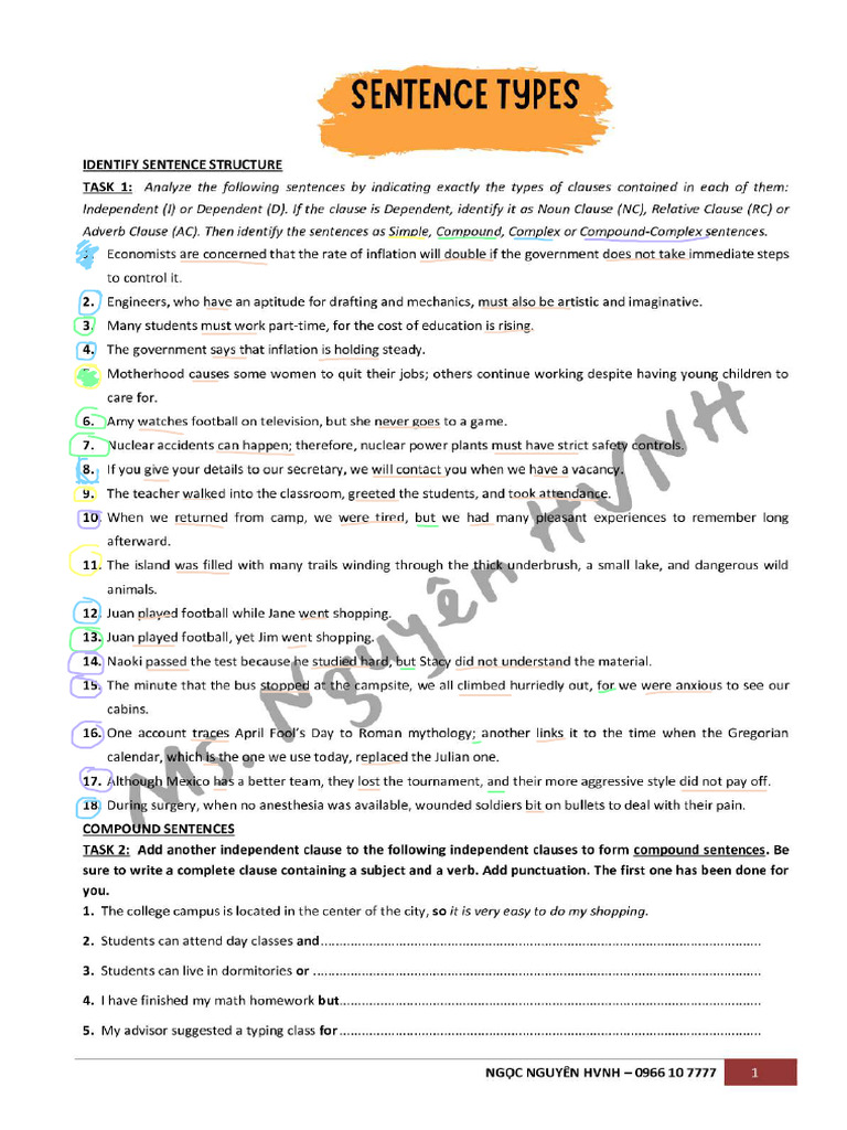 Sentence Types | PDF