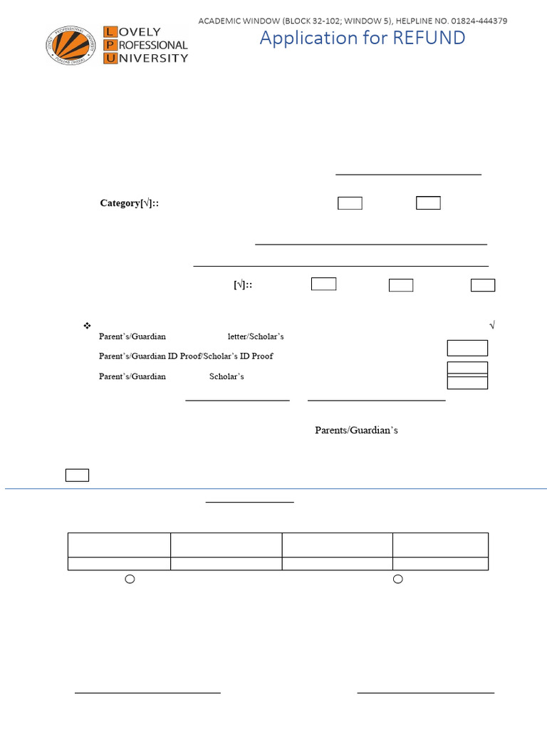 Student Fee Refund Application | PDF | Career & Growth