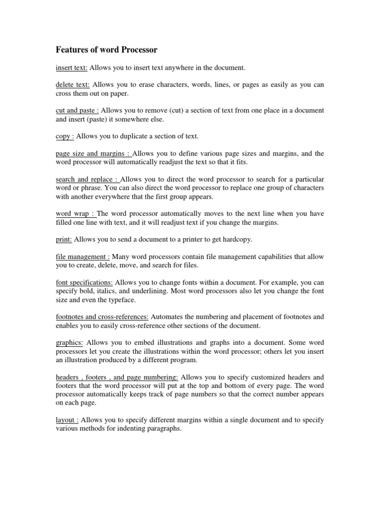 Features of Application Software Packages | PDF | Word Processor | Spreadsheet