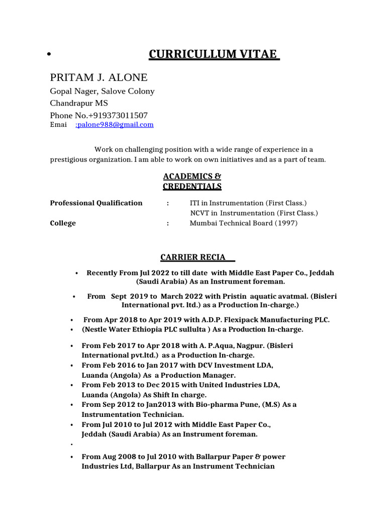 Pritam Resume Nov 2023 | PDF