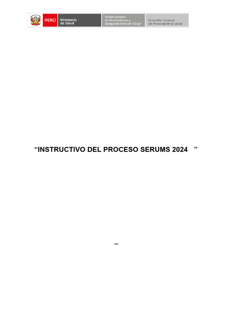 Instructivo Del Proceso Serums 2024 II | PDF