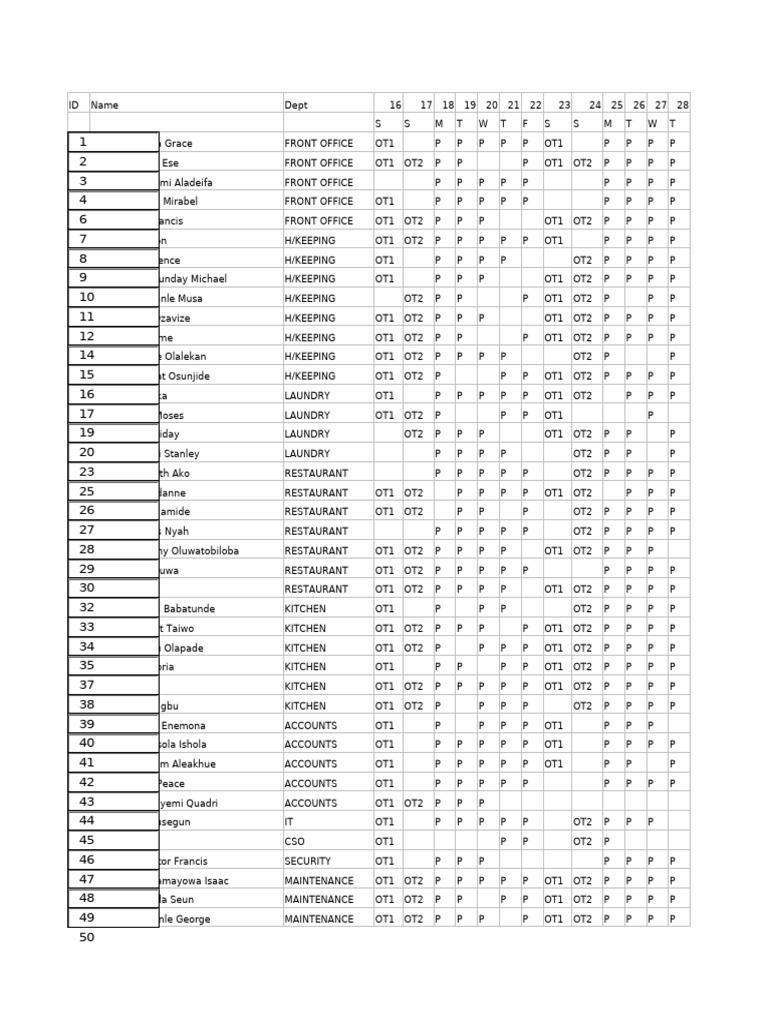 Attendance 16 Dec 31 Dec 2023 | PDF