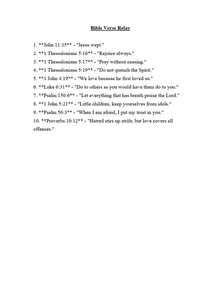 Bible Verse Relay | PDF