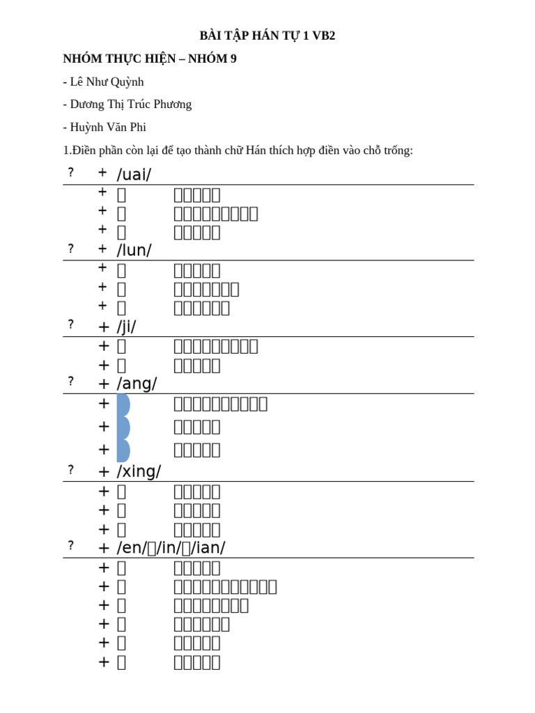 Nhom-9 Lop-1 Vb2 BaiTapHantu | PDF