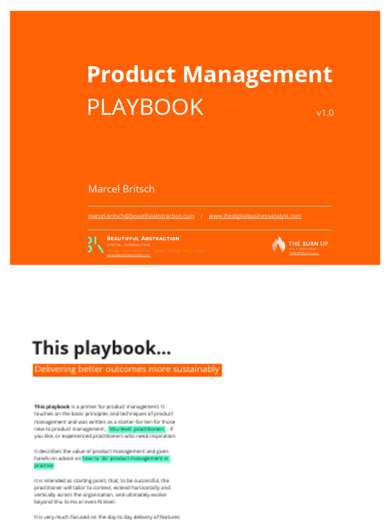 Product Management Playbook 1.0 | PDF