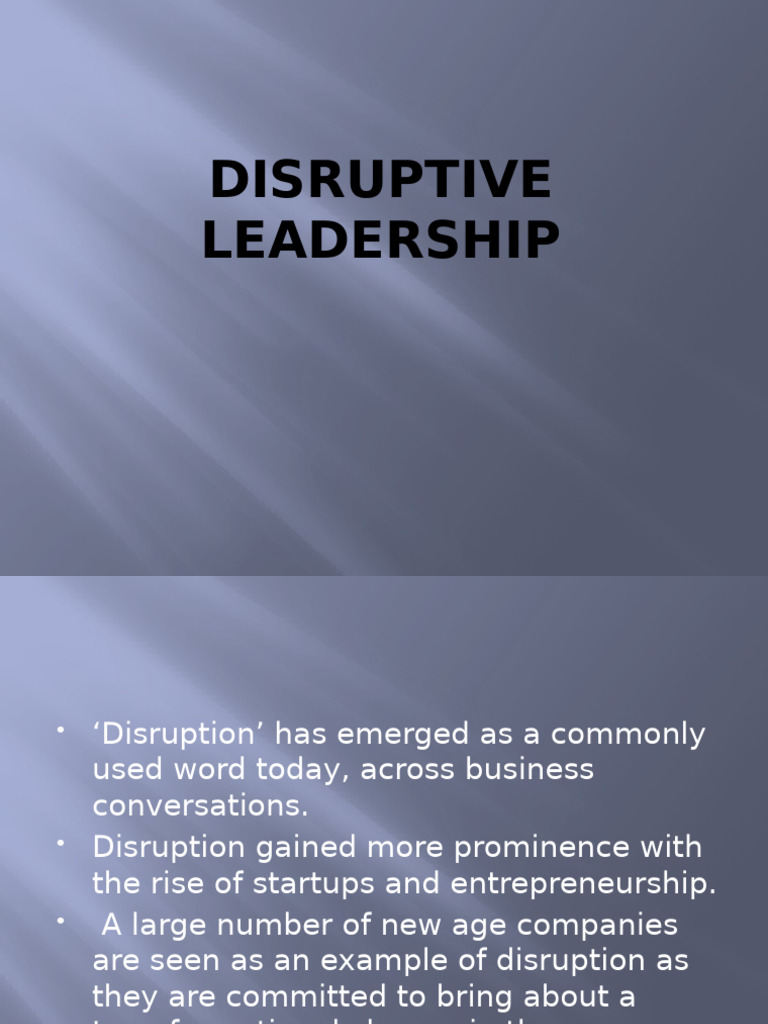 Disruptive Leadership | PDF