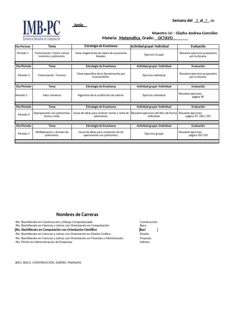 Copia de 2º Mat Plan Bloq 3. 2024 | PDF