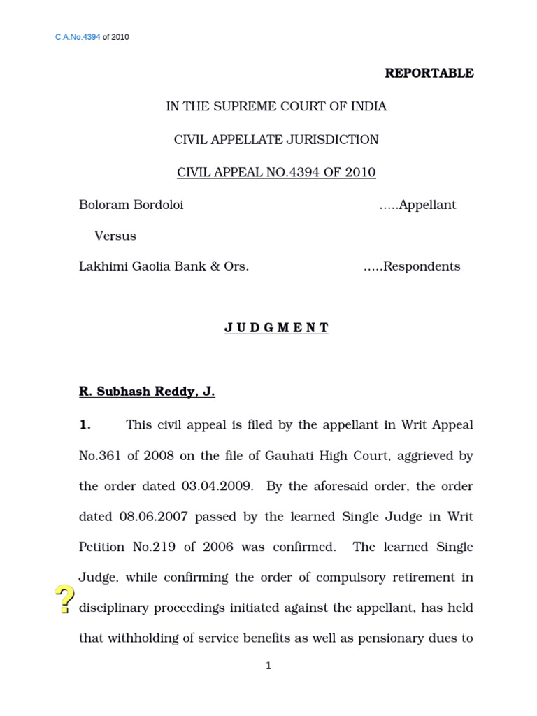 Detailed Reasons - Not Required - Displinary Authority Order | PDF