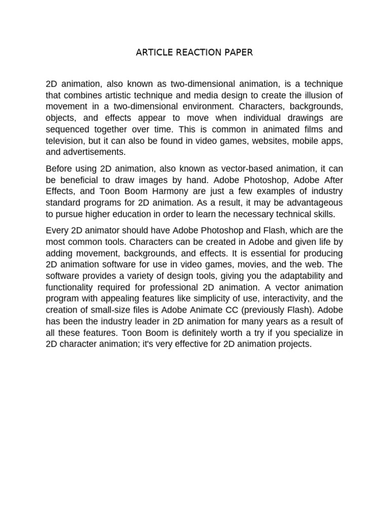 Article Reaction Paper | PDF