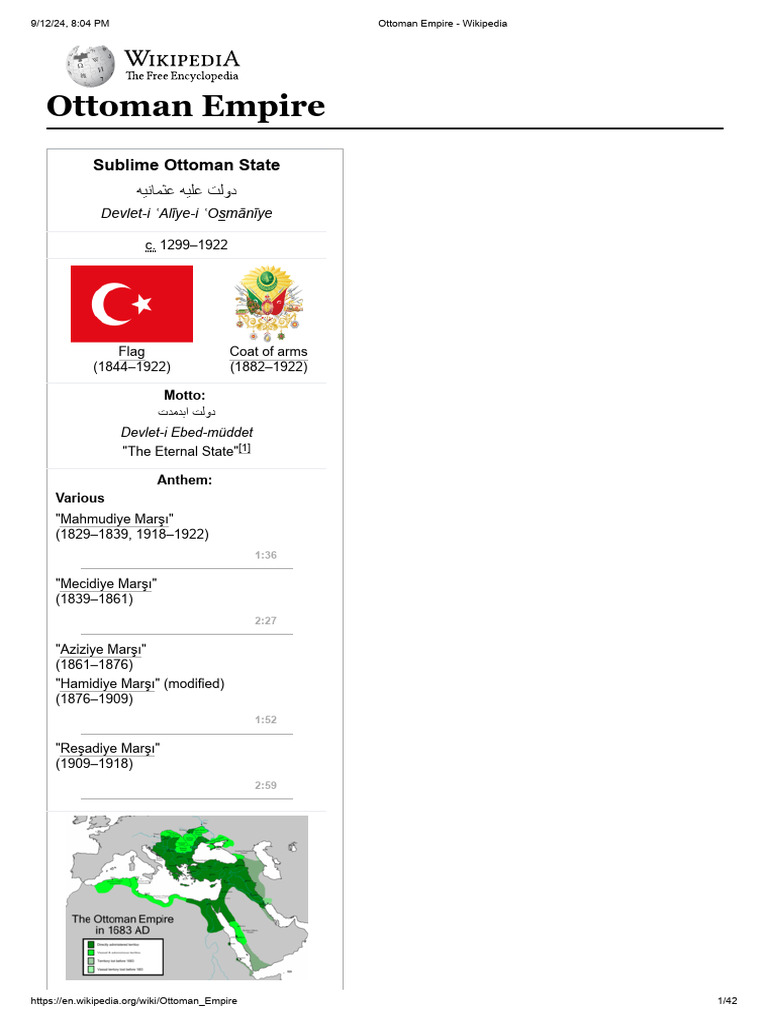 Ottoman Empire - Wikipedia | PDF
