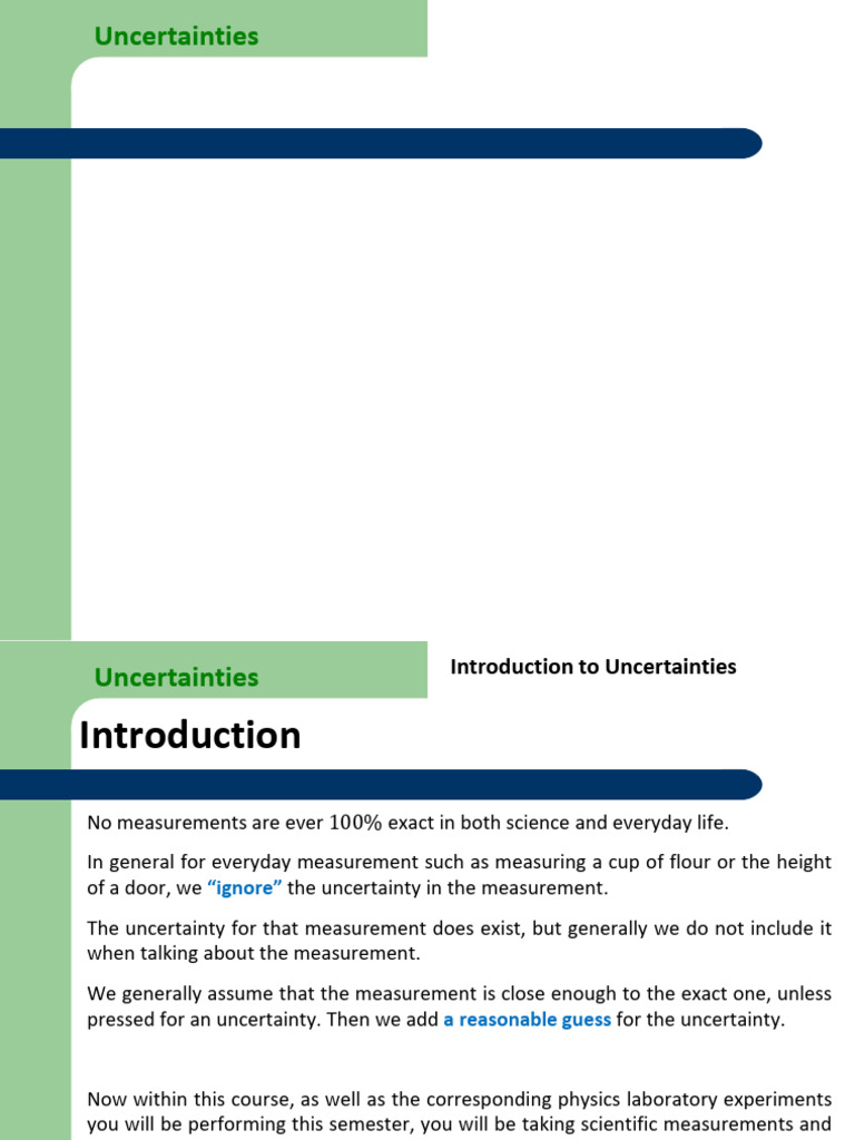 Uncertainties F2023 | PDF