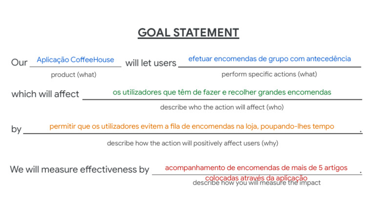 Google UX Design Certificate - CoffeeHouse Goal Statement (Example) | PDF