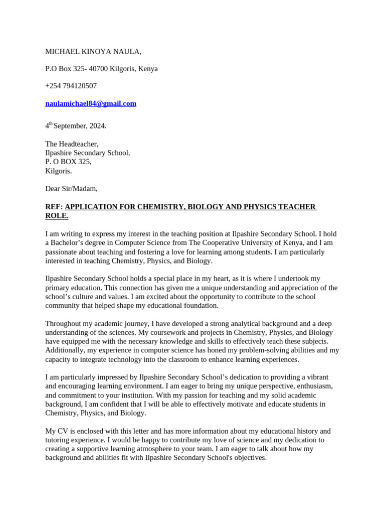 Application Letter | PDF