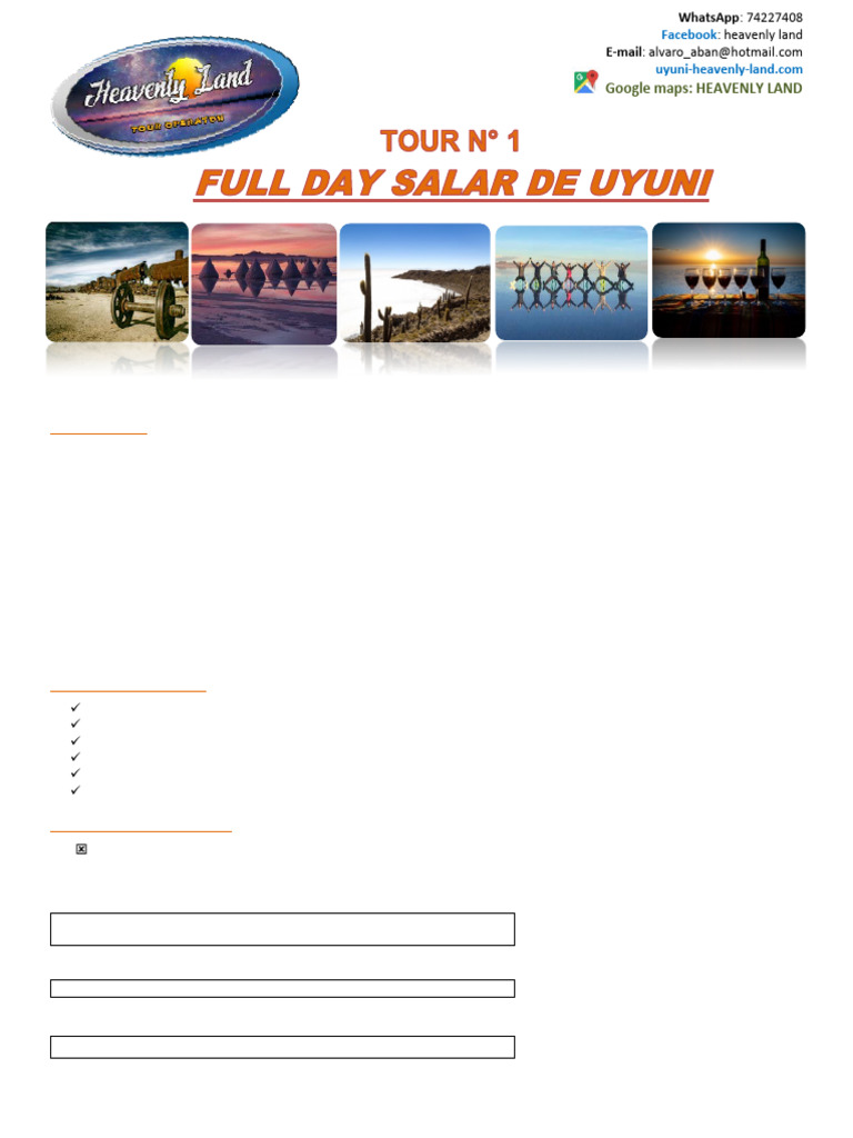 Tour n 01 - Full Day Salar | PDF