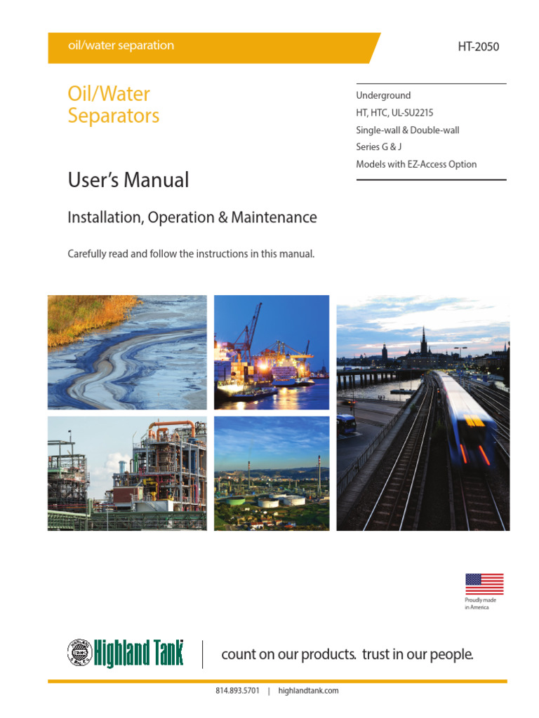 Y - IOM - Underground Cylindrical OWS Users Manual | PDF | Pump | Storm ...