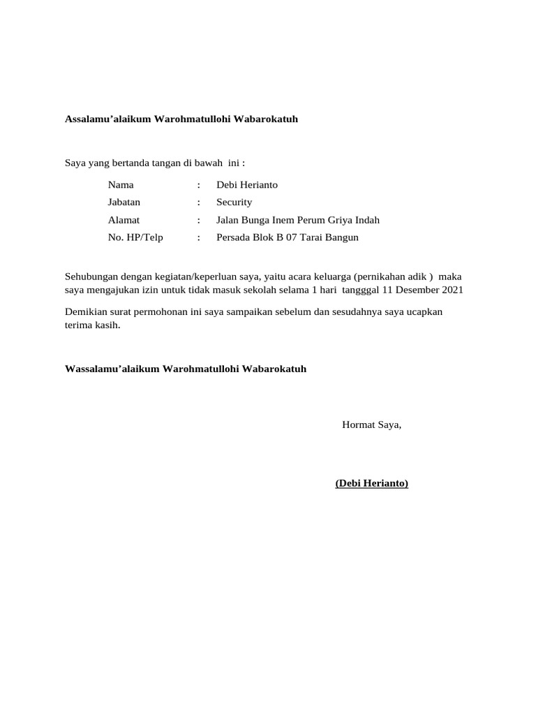 Blanko Cuti | PDF