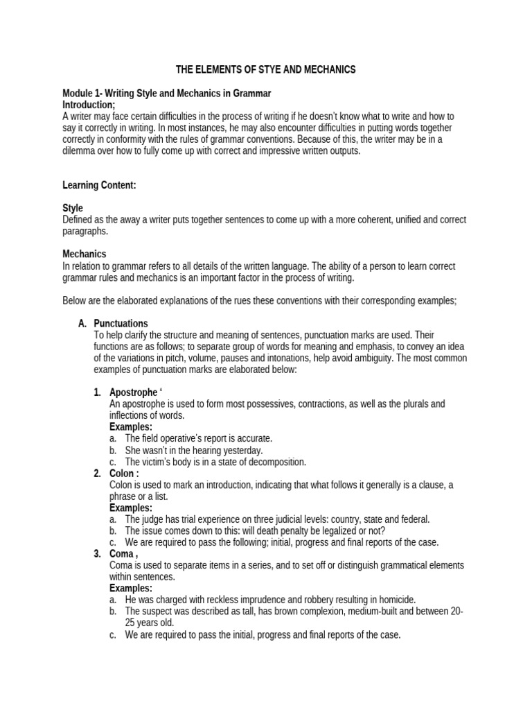 Technical Writing 1 Midterm Module For Students | PDF