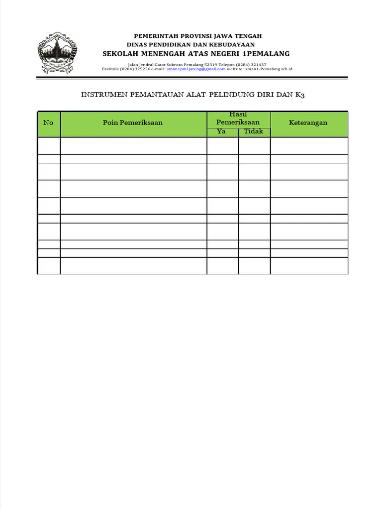 7.5.2 Instrumen Pemantauan Alat Pelindung Diri Dan K3 | PDF