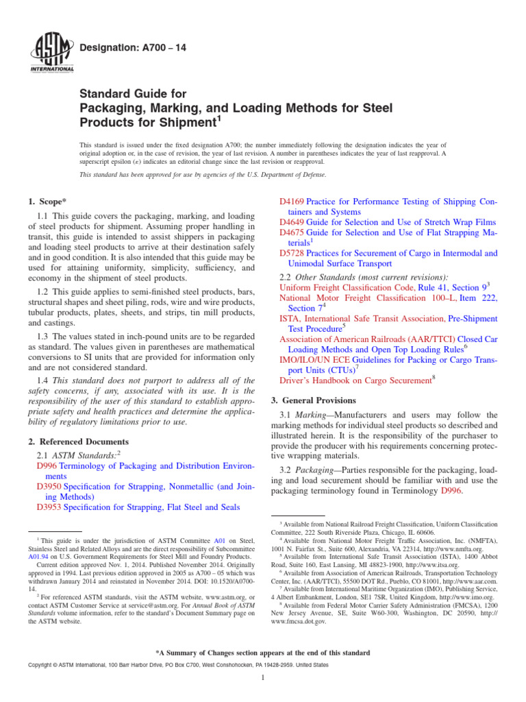Astm A700-14 | PDF